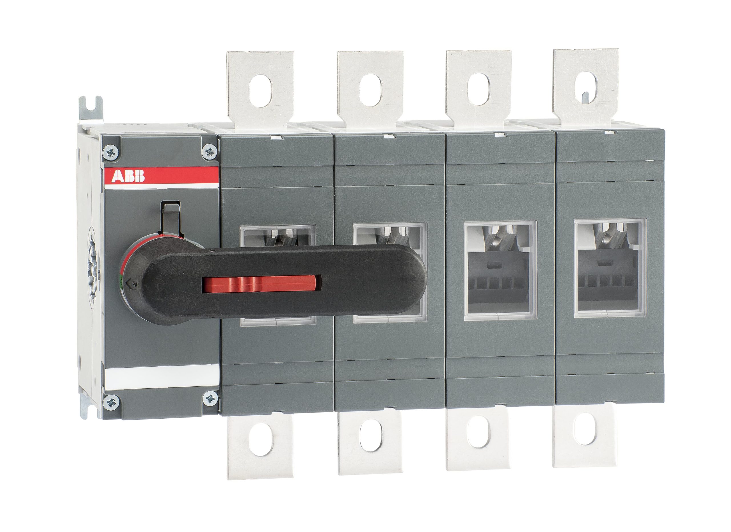 4-pole, side operated, base mounted switch-disconnector with black ...